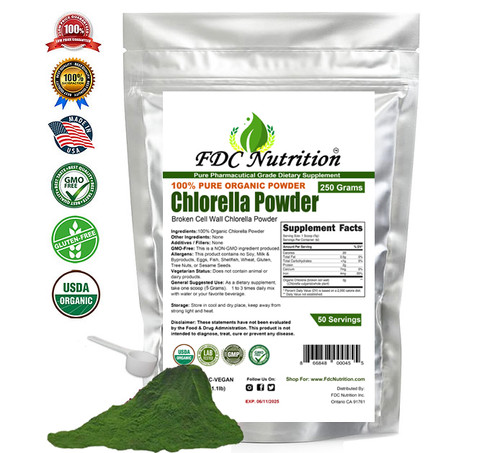 FDC Organic Chlorella Powder, All Size Broken Cell Wall | FDC NUTRITION INC