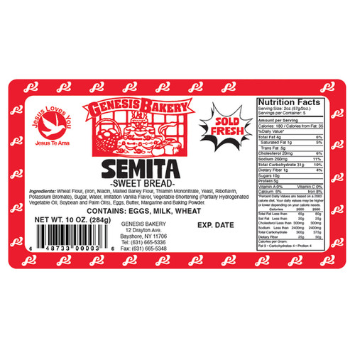 Genesis Bakery - Semita | Force Label Inc
