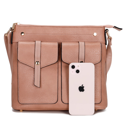 Double Pocket Crossbody with Adjustable Strap | La Terre Handbags
