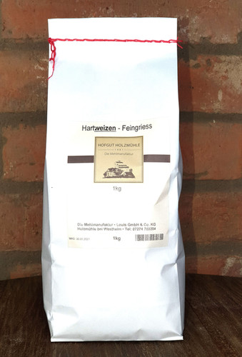 Hartweizen-Feingriess 1kg | Die Mehlmanufaktur im Hofgut Holzmühle in ...