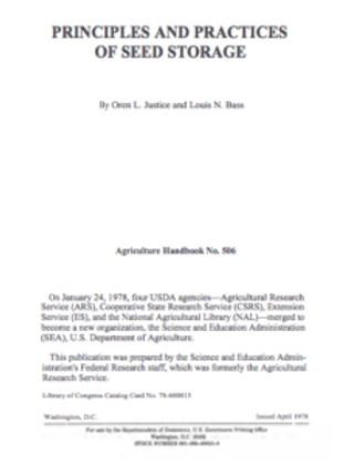 Principles and Practices of Seed Storage