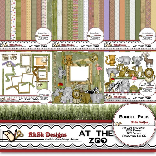 At the Zoo Digital Scrapbooking Kit
