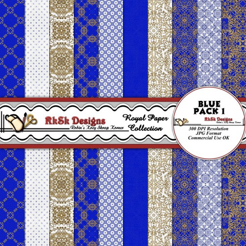 Blue Royal Digital Scrapbooking Paper Pk | Mysite