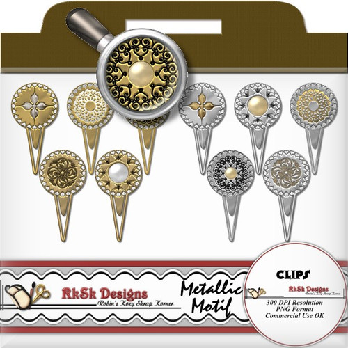 Metallic Motif Clip Scrapbooking Kit | Mysite