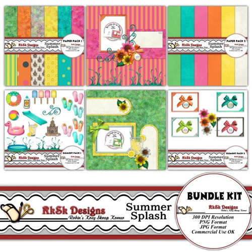 Summer Splash Digital Scrapbooking Kit | Mysite