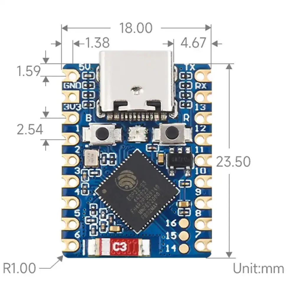 ESP32 S3 Zero S3Fh4R2 Mini DEV Board WiFi+Bluetooth TYPE C ARDUINO ESP ...