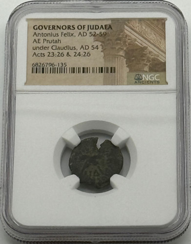 Antonius Felix (AD 52-59) AE Prutah under Claudius (AD 54) – NGC ...