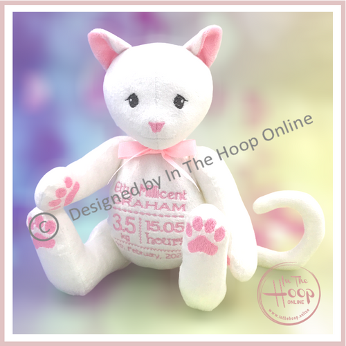 In The Hoop Cat Teddy - 7x5 ITH Jointed Teddy | In The Hoop Online