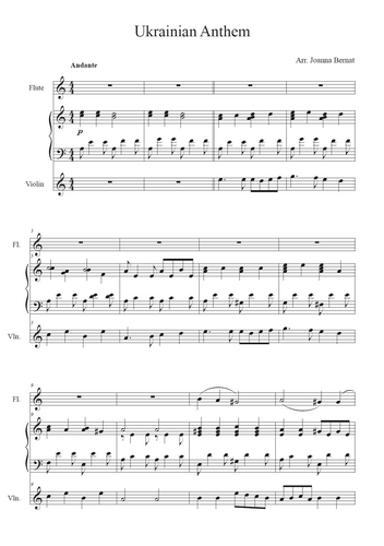 Ukrainian Anthem (piano, violin, flute) | SimplyNotes