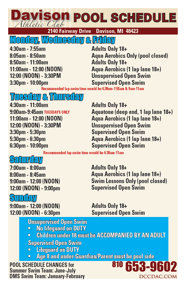 Pool Schedule