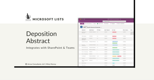 Deposition Abstract | Arrow Consultants