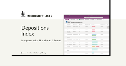 Depositions Index - Microsoft List | Arrow Consultants