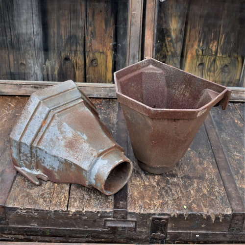 Antique Cast iron Rainwater Hopper Head Wall Reclaimed Planter ...