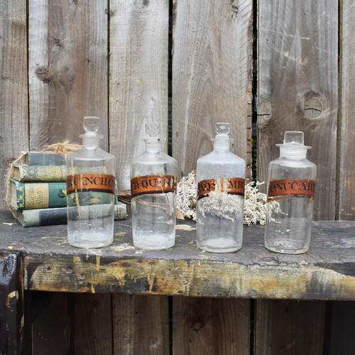 Antique Victorian Chemist Apothecary Tincture Hand Blown Pontil Bottles ...