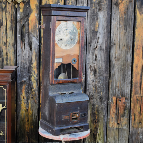 Antique Oak National Time Recorder Factory Clocking In Machine For ...