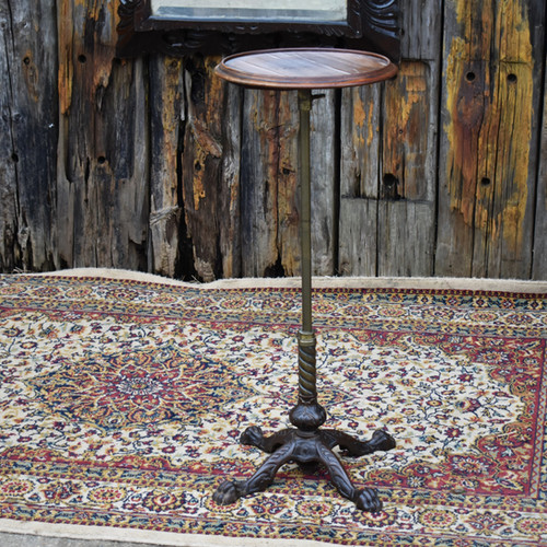 Antique English Cast Iron Oak Shop Display Stand Adjustable Height ...