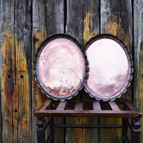 Antique Arts & Crafts Joseph Sankey Hand Beaten Bark Piecrust Copper ...