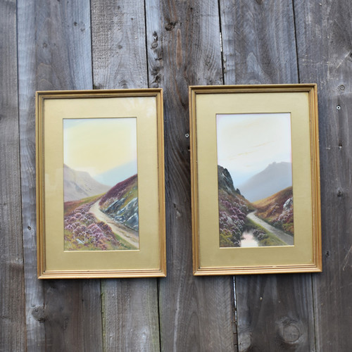 Antique Reginald Daniel Sherrin Dartmoor Exmoor Watercolour Framed ...