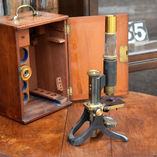 Antique James Swift & Son London Japanned Microscope Mahogany Case ...