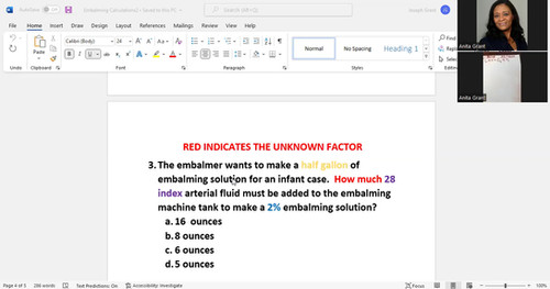 Embalming Calculations | My Site 1