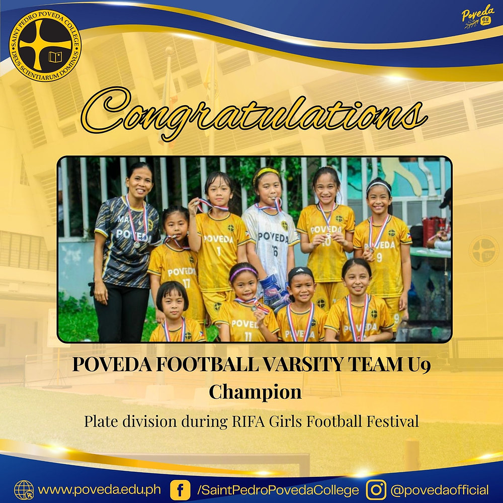 Congratulations to the Poveda Football Varsity Team U9!