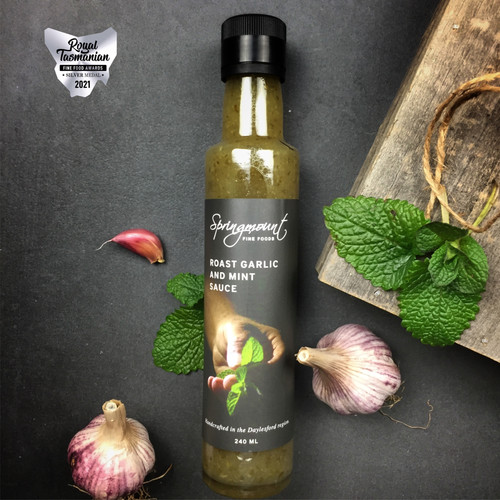 Roast Garlic & Mint Sauce 240ml | springmountfinefoods