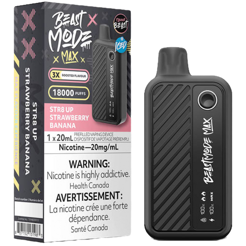 STR8 UP STRAWBERRY BANANA | BEAST MODE MAX | DISPOSABLE | 18,000 PUFFS ...