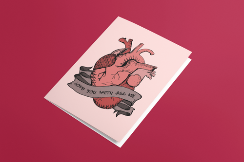 Anatomical Heart Valentine's Card | Laura Crow