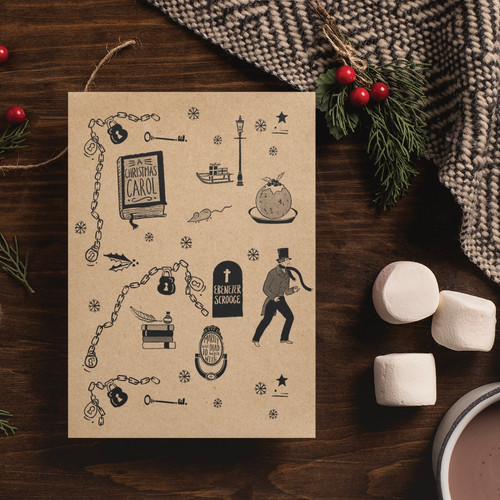 A Christmas Carol Charles Dickens Christmas Card | Laura Crow