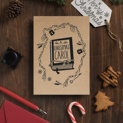 A Christmas Carol Book Christmas Card | Laura Crow