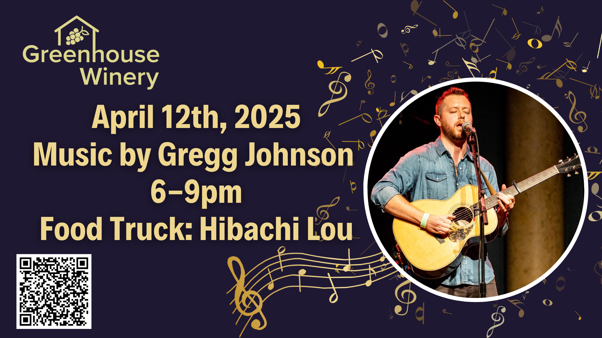 April 12th Live Music by Gregg Johnson | Greenhouse Winery