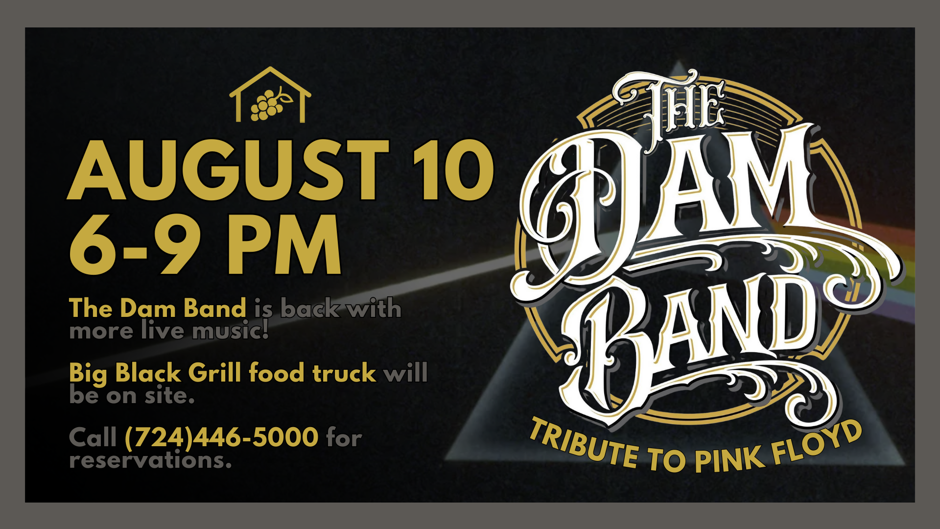 Live Music by The Dam Band Featuring a Tribute to Pink Floyd ...