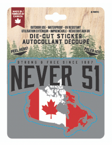 Never 51 Die Cut Sticker | Wholesale Canada