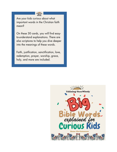 Big Bible Words Explained – Kids (Digital) | Training Them Wisely