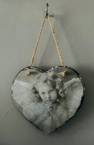 Decoupage Slate Hearts | Lisa's Handmades
