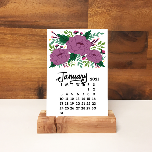 2021 Floral Desk Calendar | ktfdesign-RETAIL
