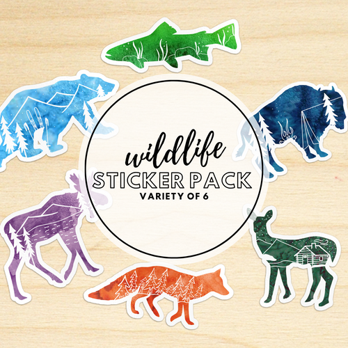 Wildlife Sticker Pack - 6 Stickers | KTFDesign
