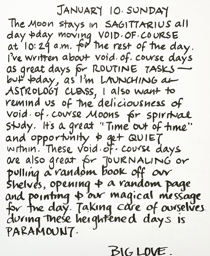 Moon notes / January 10- Moon in Sagittarius