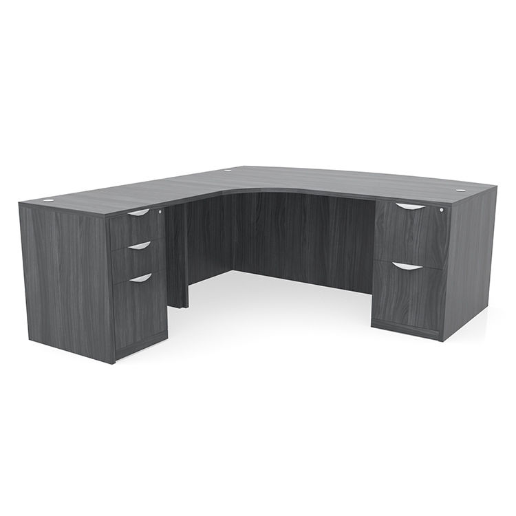 Curved Corner Bow-Front L-Shape Desk | Jamesville Furniture