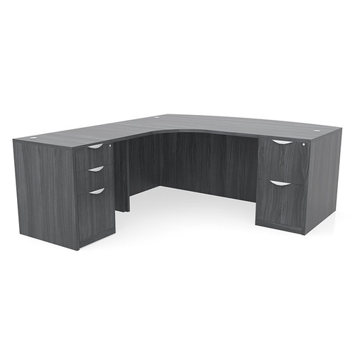 Curved Corner Bow-Front L-Shape Desk | Jamesville Furniture
