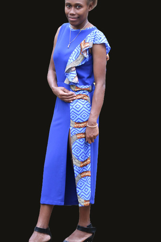 Slit Dress with frills | Jets Tailoring