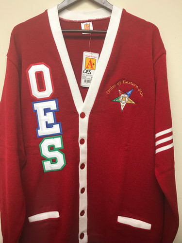 Cardigan Varsity Red (OES) | GreekStreet Apparel