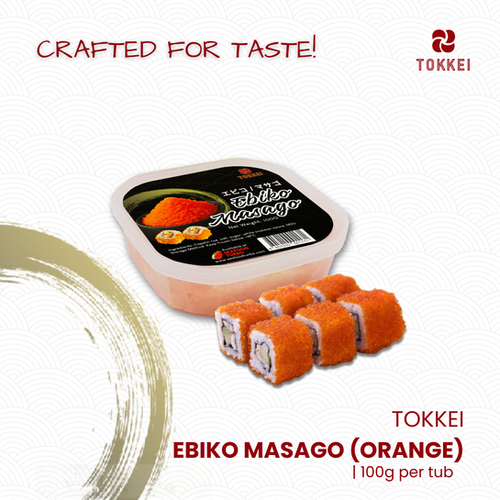 TOKKEI Ebiko Masago (Orange)(Capelin Roe) | 100g/tub | Seafood Turbo