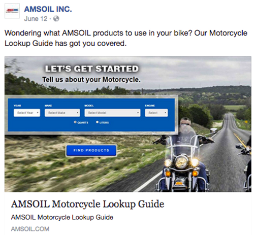 AMSOIL Motorcycle Lookup Guide