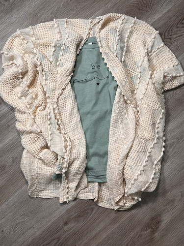 Lila Zig Zag Kimono In Sage | Poppi & Ari