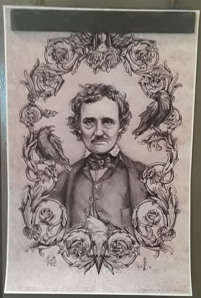 Poe is just 'hanging' around the kitchen @ the chapel...His big charity ...