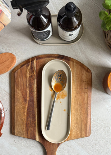 Deco Oval Catchall Tray Large: Cashmere | Bauder Home