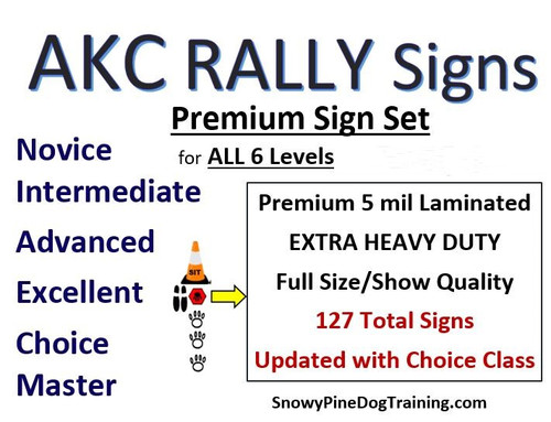 AKC RALLY COMPLETE SIGN SET-Extra Heavy/Laminated 127 Signs Premium ...
