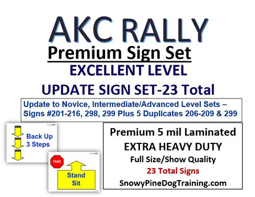 AKC RALLY EXCELLENT LEVEL UPDATE SET 23 Signs Total | Snowy Pine Dog ...
