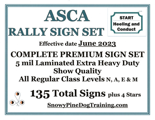 ASCA RALLY COMPLETE PREMIUM SIGN SET 2024 | Snowy Pine Dog Training